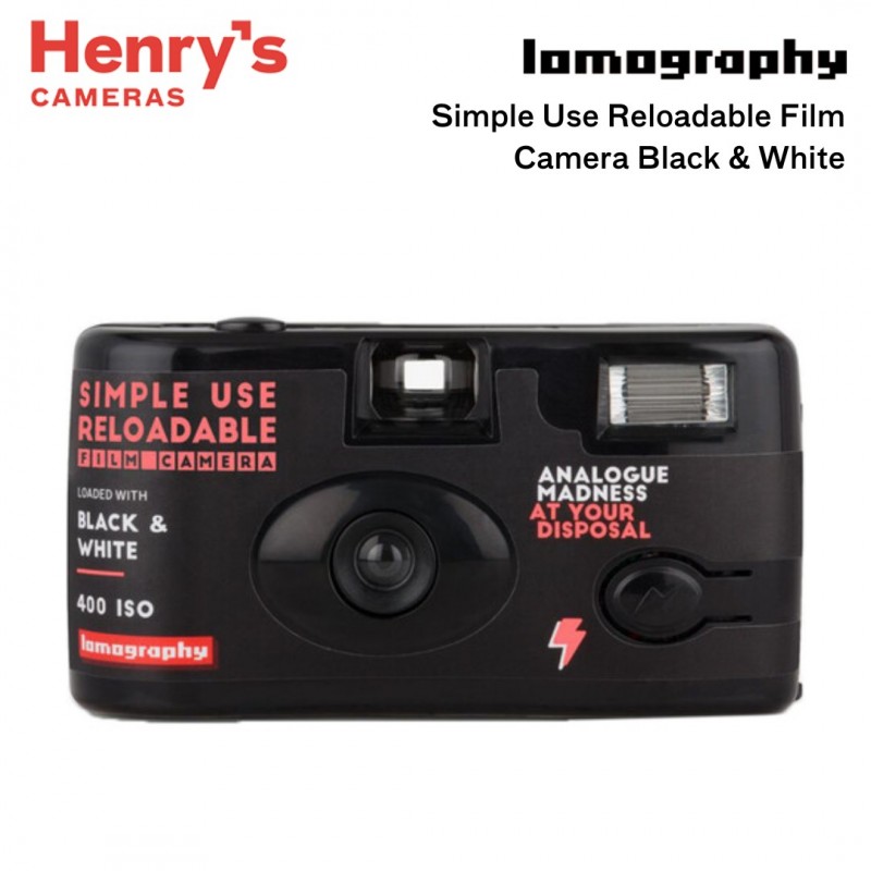 Lomography Simple Use Reloadable Film Camera Black and White